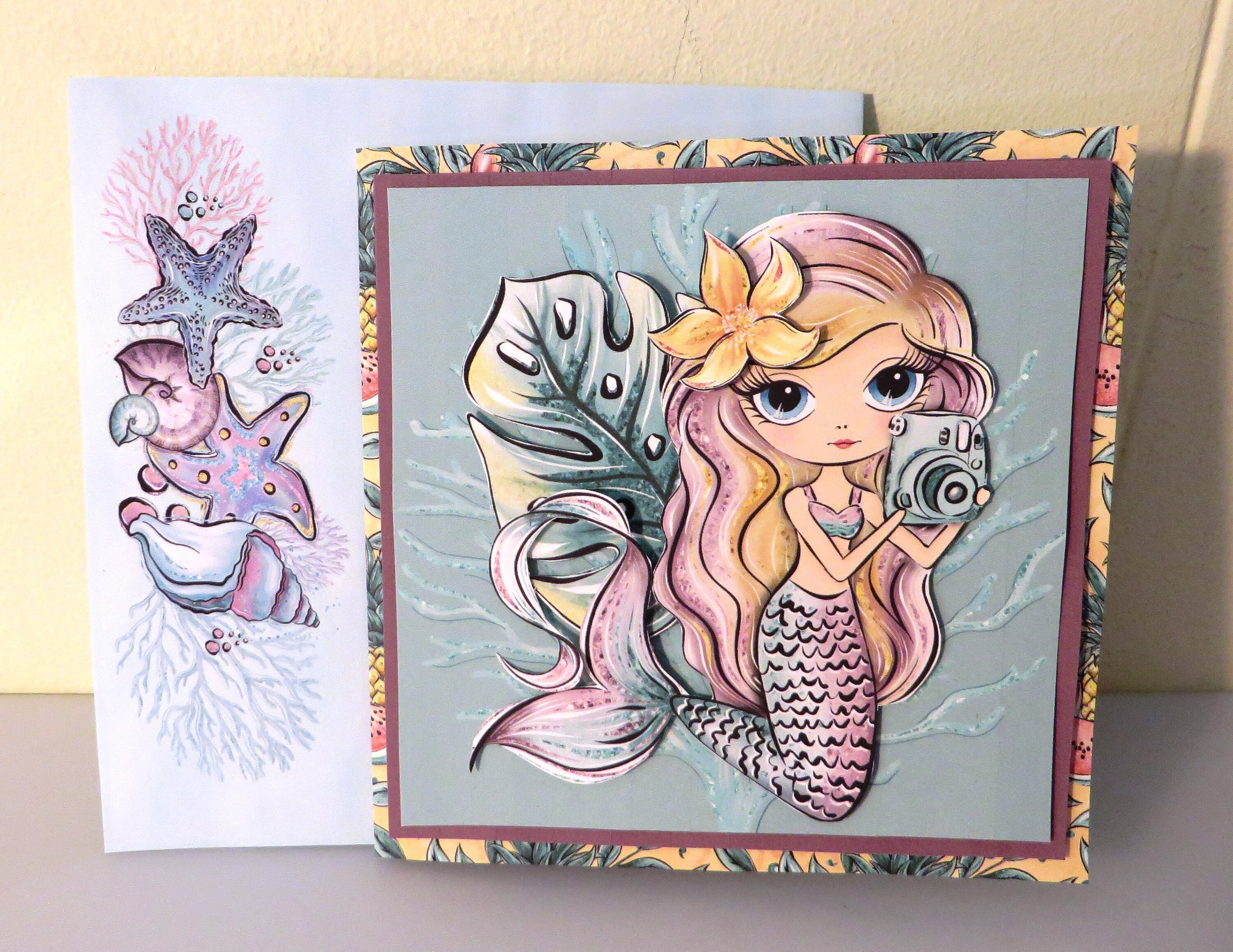 Mermaid Note Card. - Etsy