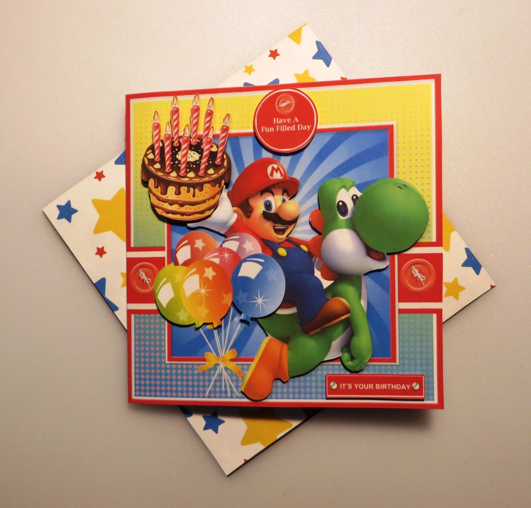 Mario Birthday Card. - Etsy