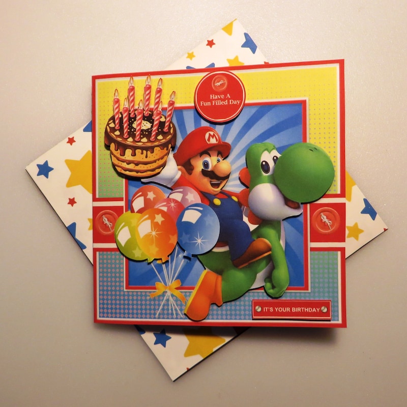 Nintendo Birthday Card - Etsy