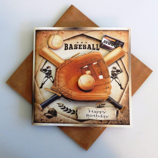 Baseball Happy Birthday Card - Etsy