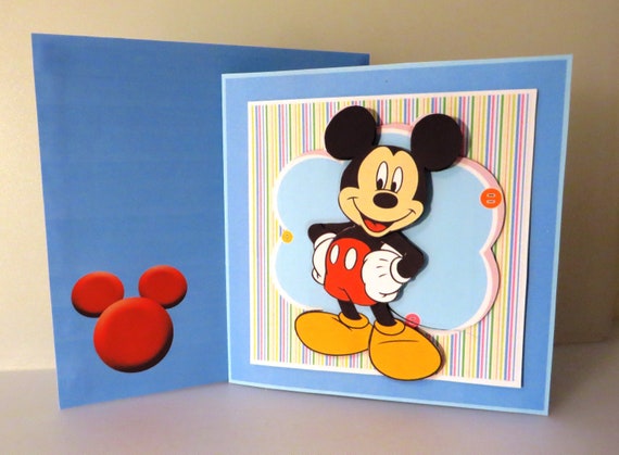 Mickey Mouse Birthday Card. - Etsy