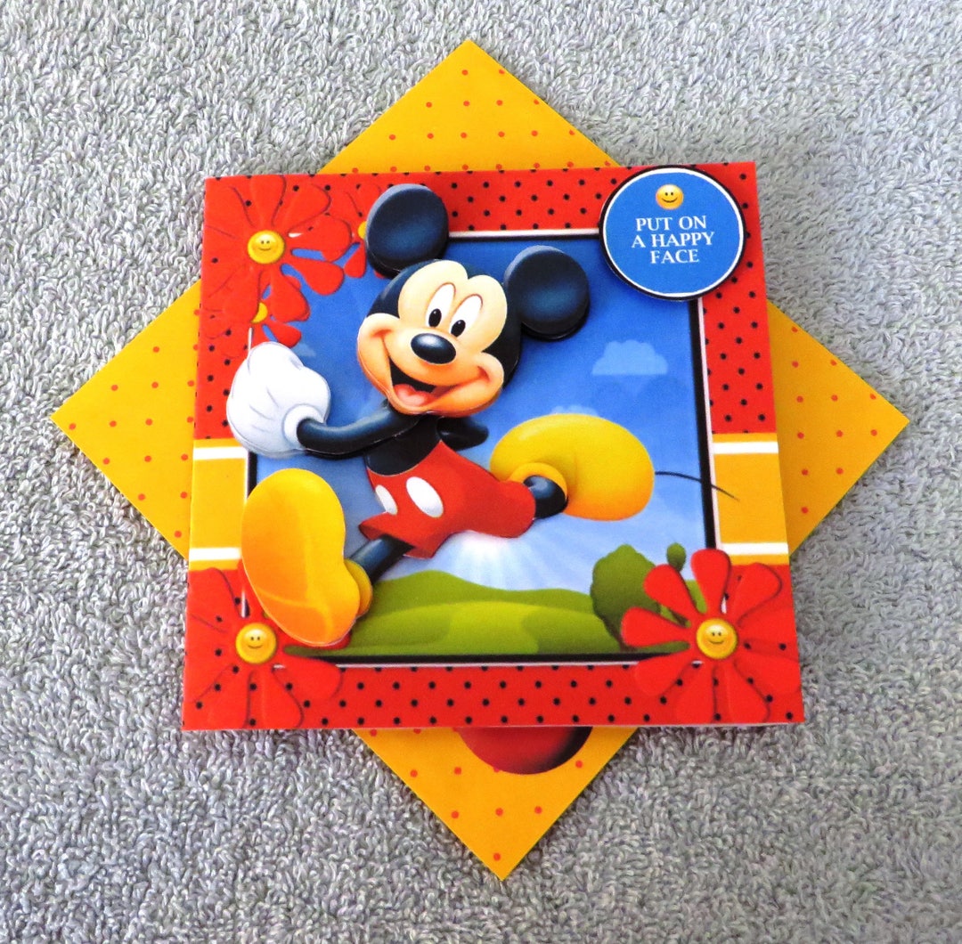 Put on a Happy Face Birthday Card Featuring Mickey. - Etsy