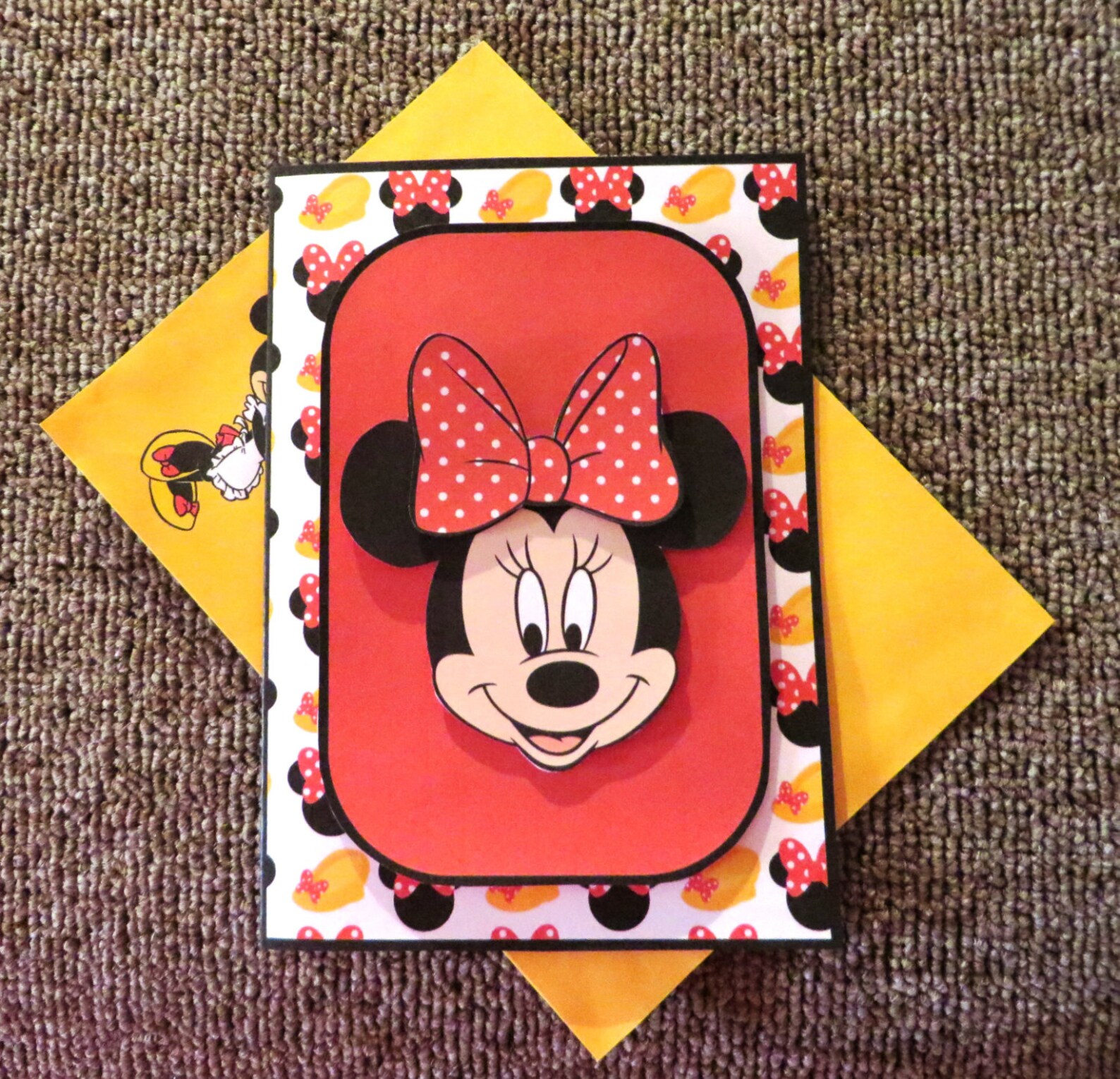 Minnie Mouse Birthday Card With Matching Envelope. - Etsy