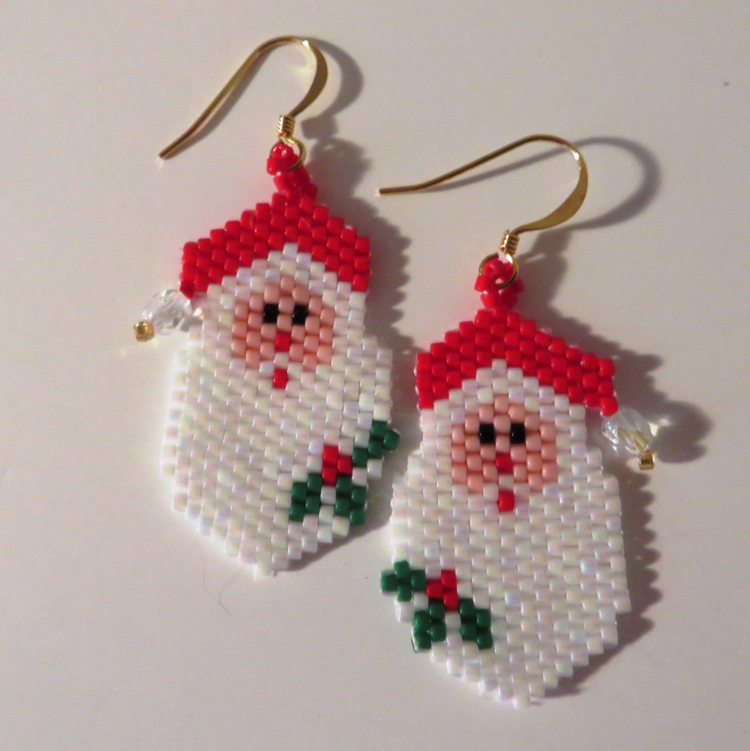 Handcrafted Santa Beaded Earrings. - Etsy