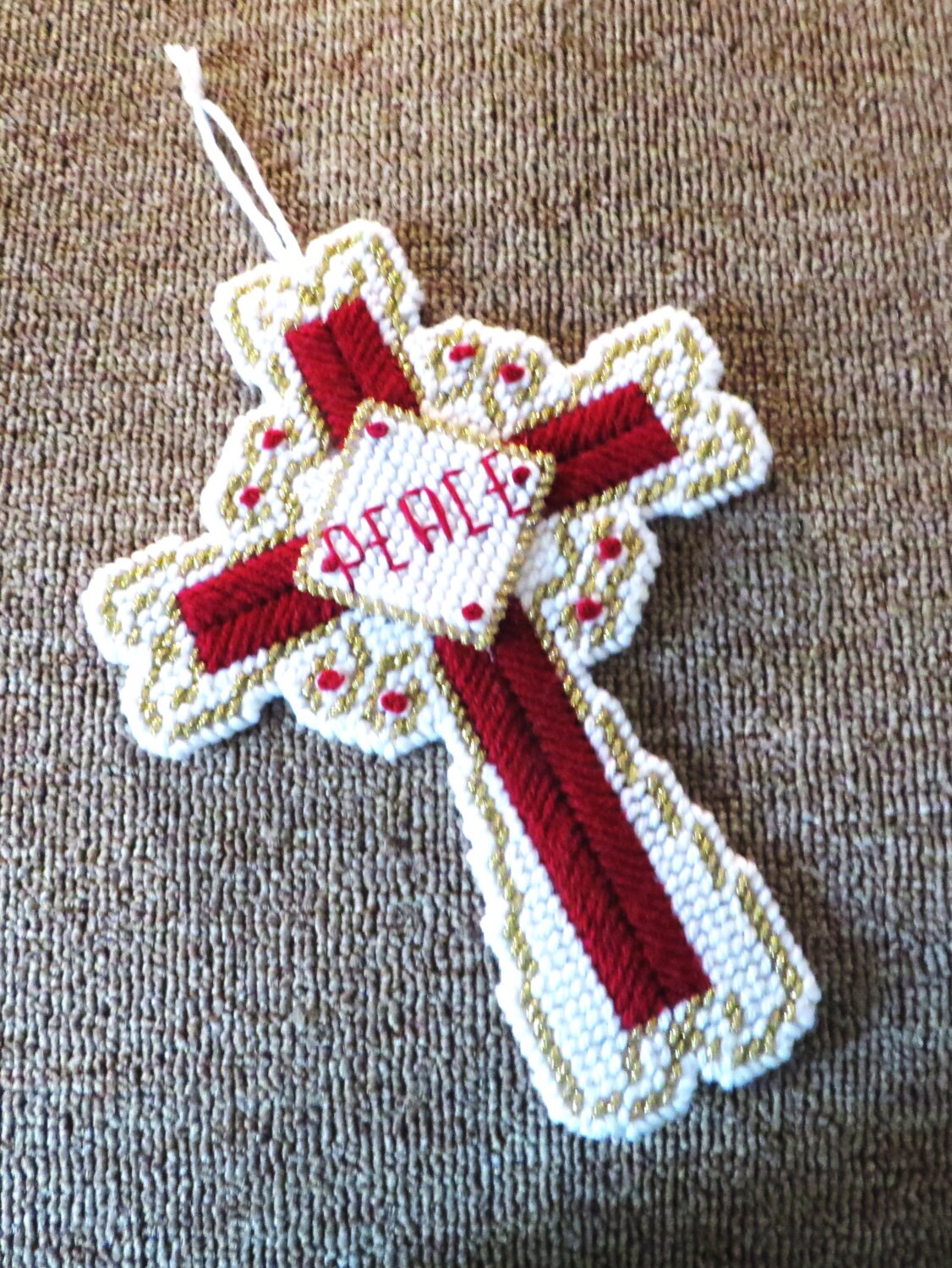 Needlepoint Wall Peace Cross - Etsy