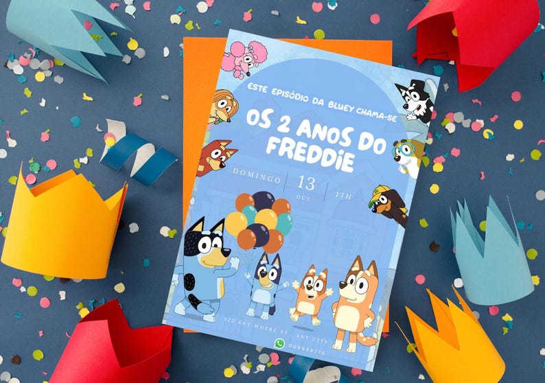 Bluey Birthday Invitation | Editable Canva Kids Party Invitation ...