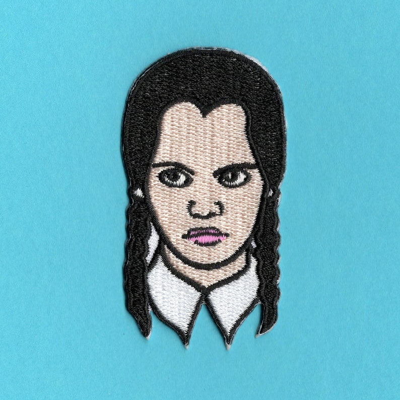Wednesday Addams Inspired Embroidered Patch Vegan Adhesive Etsy