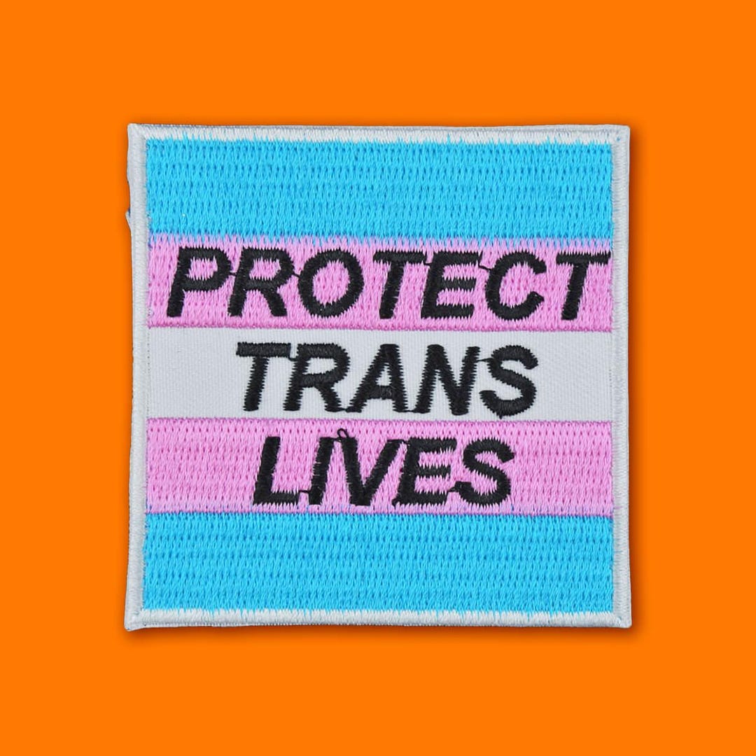 Protect Trans Lives Embroidered Patch • LGBTQ+ Pride Patch • Trans Flag ...