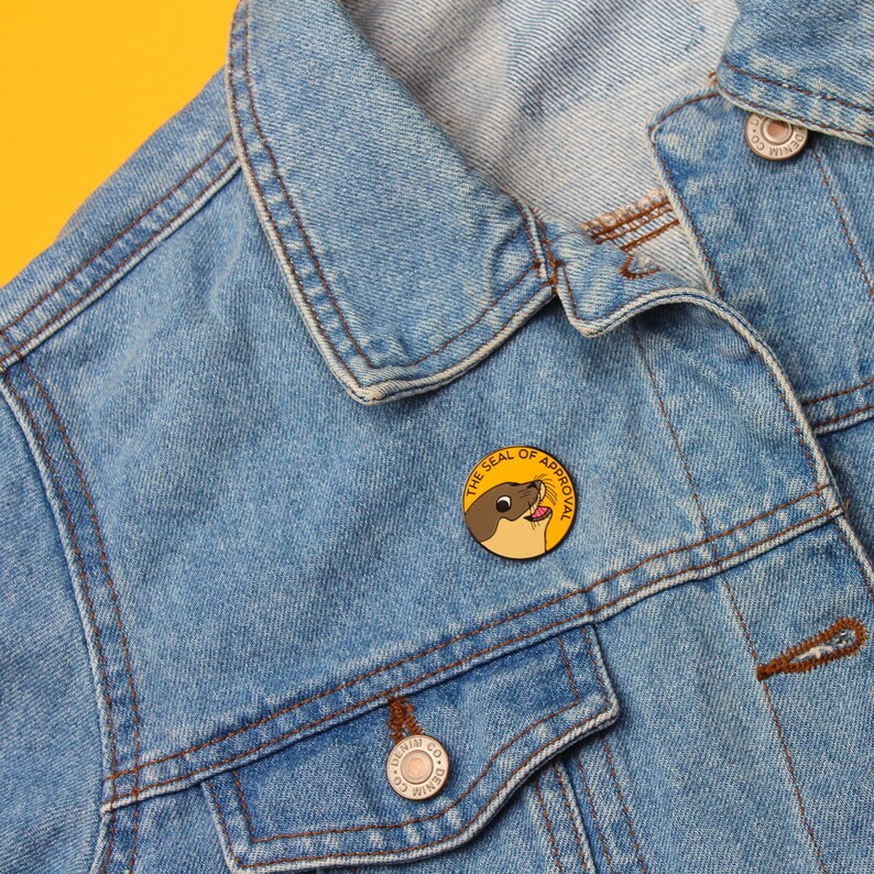 The Seal of Approval Enamel Pin Badge • Cute Animal Lover Meme ...