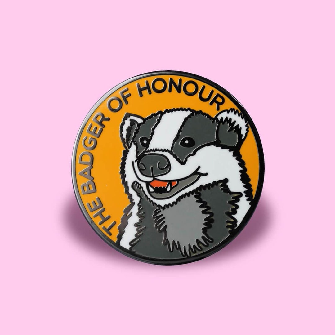 Badger of Honour Enamel Pin | Hard Enamel Nickel-free Brooch | Cute ...