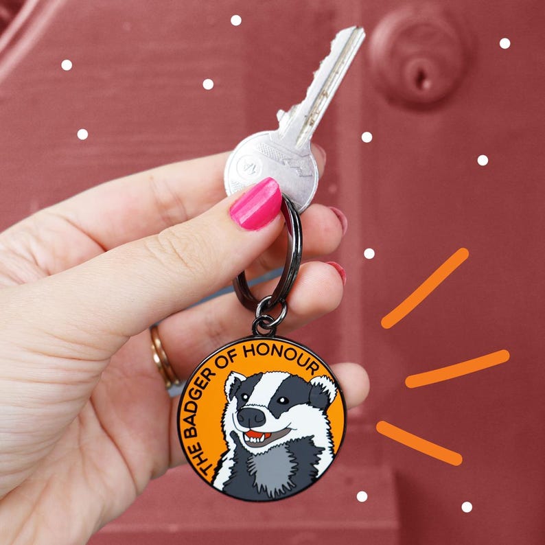 Badger of Honour Keyring • Funny Animal Lover Pun Gift • Graduation ...