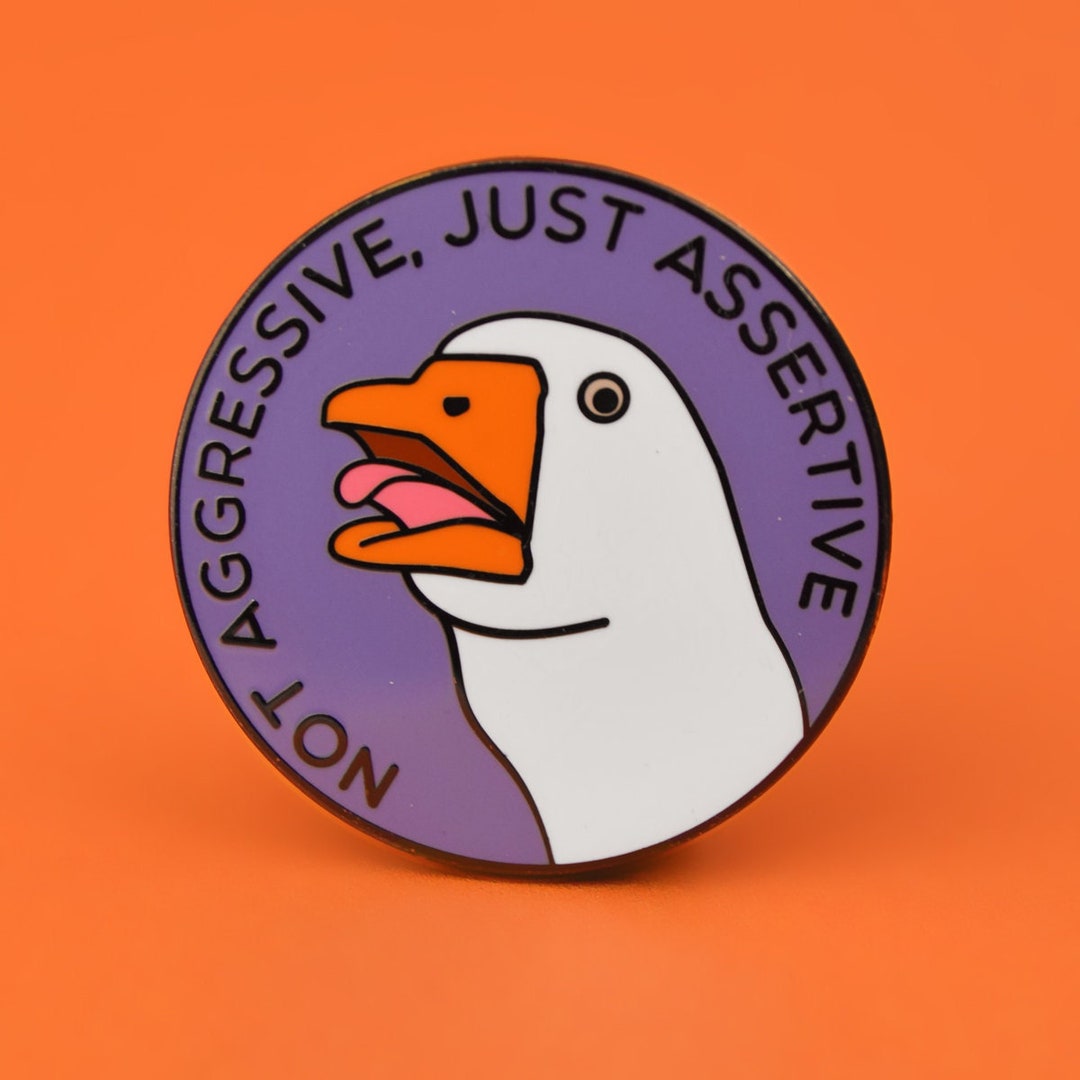 Not Aggressive, Just Assertive Enamel Pin Badge Hard Enamel Nickel-free ...