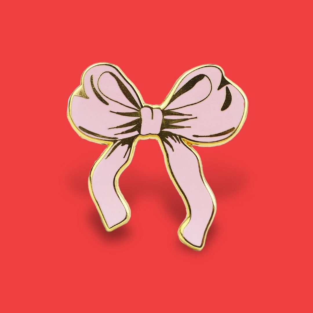 Ribbon Bow Enamel Pin • Cute Gift for Her - Adorable Bow Lapel Pin ...