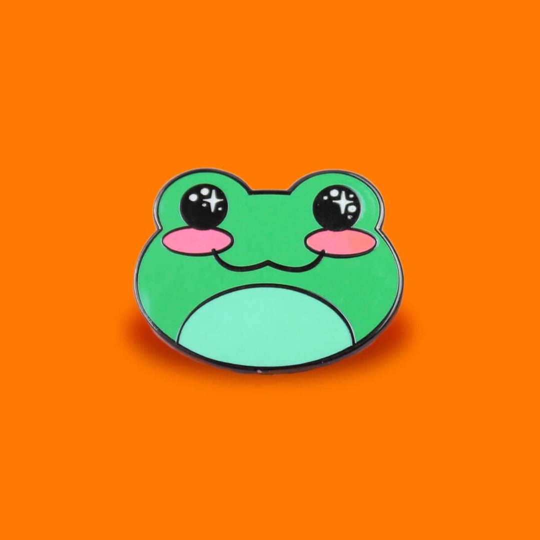 Cute Frog Enamel Pin Badge • Kawaii Froggy Green Pin • Adorable ...