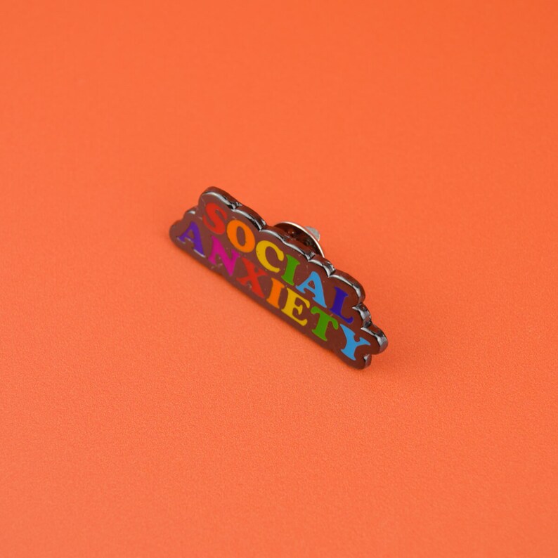 Social Anxiety Pin Badge / Hard Enamel Nickel-Free Brooch / | Etsy