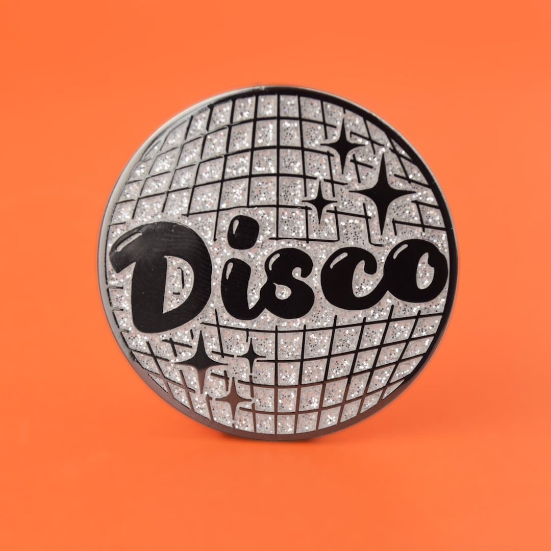 Disco Enamel Pin Hard Enamel Nickel-free Brooch '70s Mirror Ball Retro ...