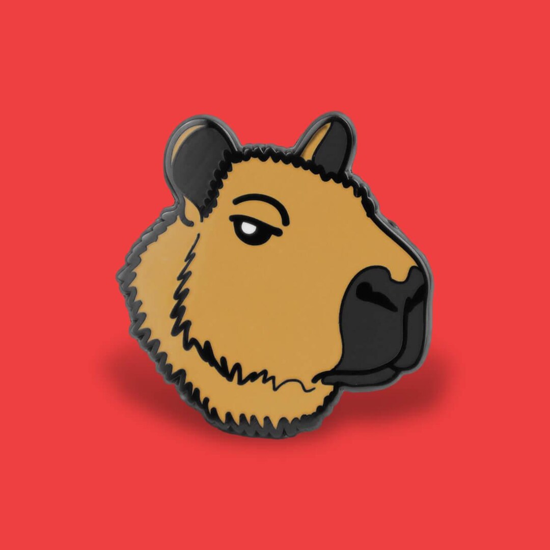 Capybara Enamel Pin • Sassy Side-eye Vibes • Funny Animal Meme Badge ...