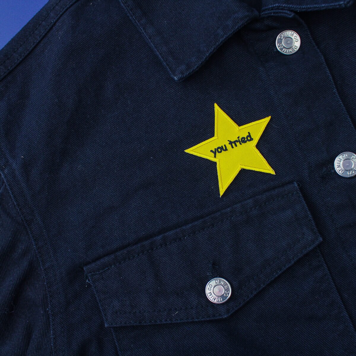 You Tried Star Embroidered Patch Vegan Adhesive Funny Meme Etsy