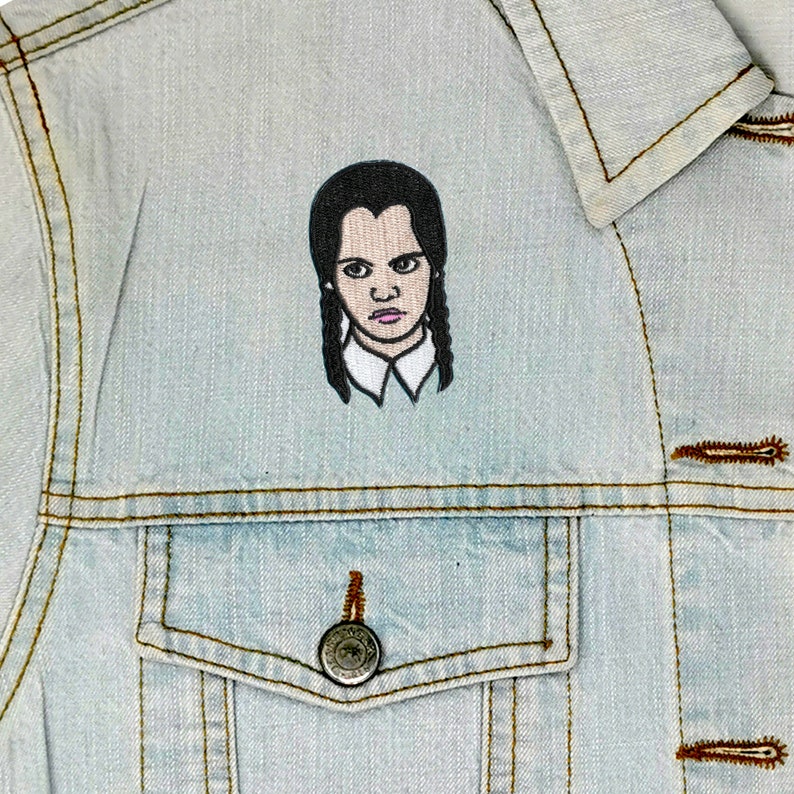 Wednesday Addams Inspired Embroidered Patch Vegan Adhesive Etsy