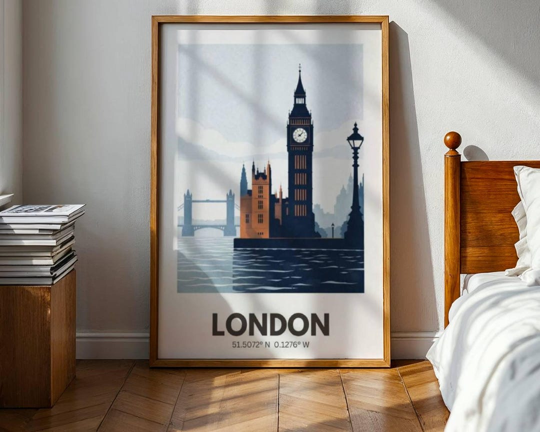 London Skyline Poster – Minimalist British City Art Print - Etsy