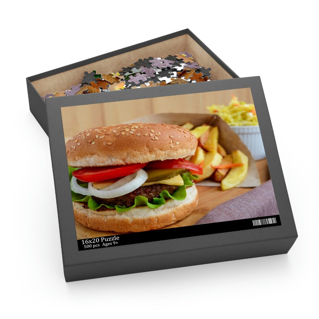 Cheeseburger Meal Jigsaw Puzzle 120 252 500-piece Unique - Etsy