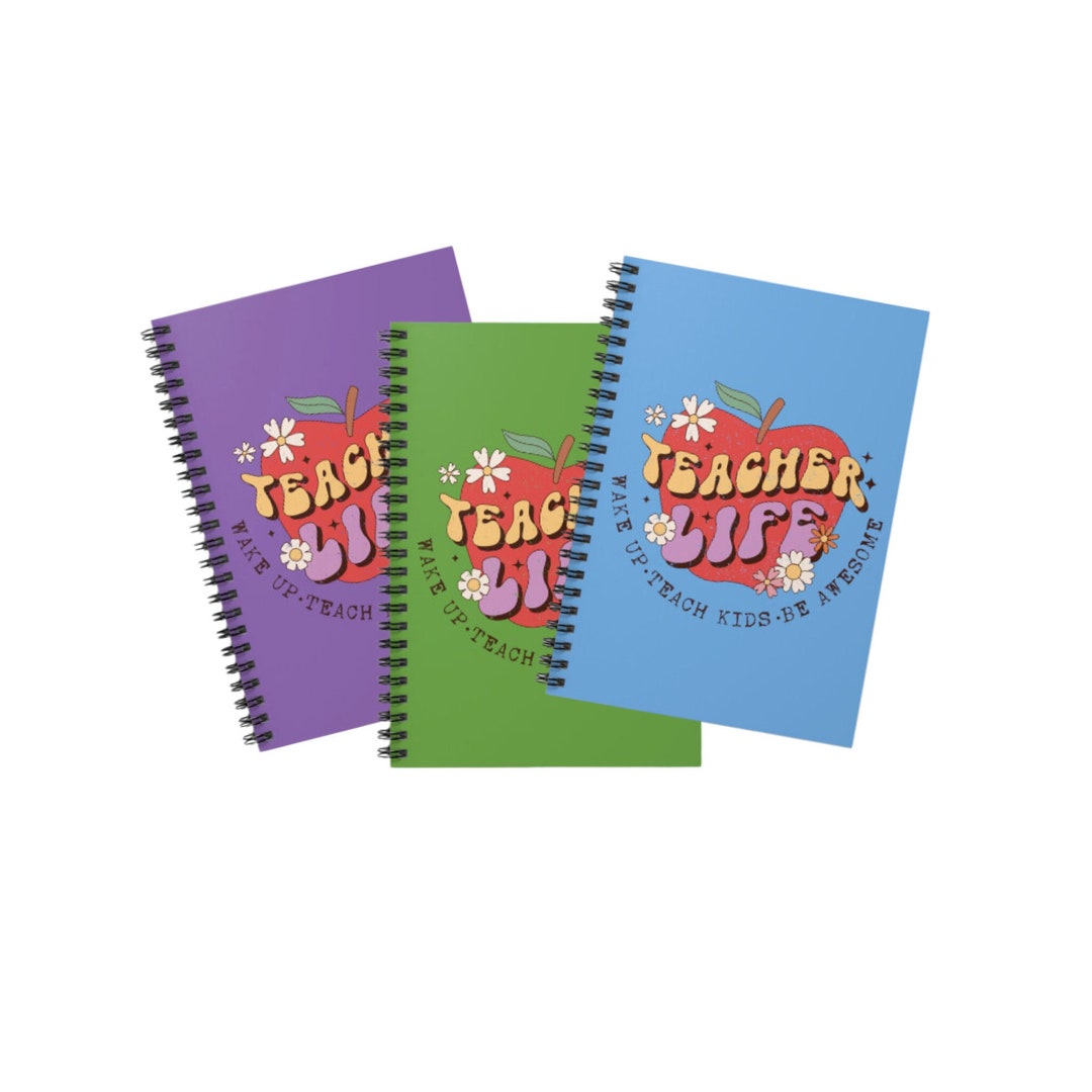 Teacher Life Spiral Notebook, 70s Retro Kitchen Notes, Small Teacher ...