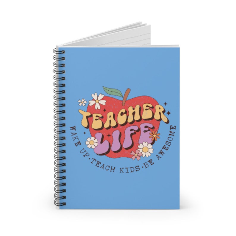 Teacher Life Spiral Notebook, 70s Retro Kitchen Notes, Small Teacher ...