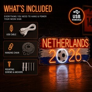 2026 World Football Neon Sign, Soccer Tournament Cup, Watch Party Decor ...