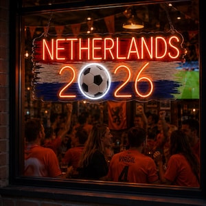 2026 World Football Neon Sign, Soccer Tournament Cup, Watch Party Decor ...