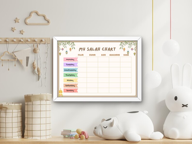 Kids Salah Prayer Chart Printable | Islamic Daily Prayer Tracker for ...