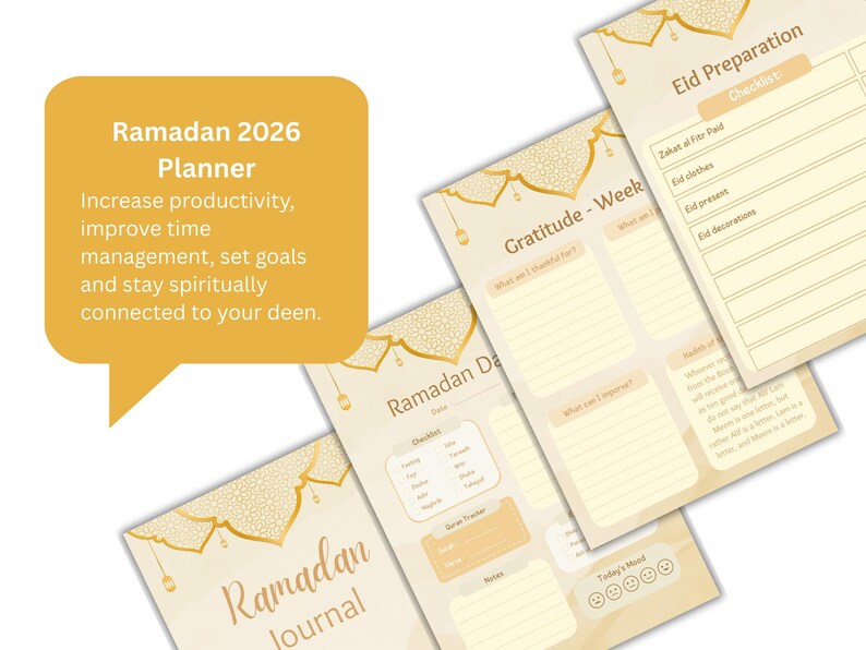 Ramadan Journal 2026, 60-page Printable Planner (digital Download A4 ...