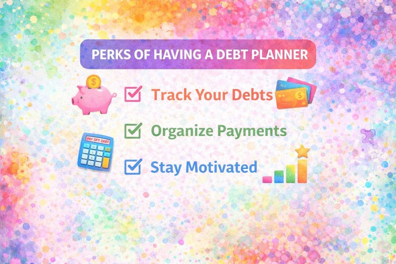 Debt Planner Printable | Colorful Tracker | Payoff Planner | Digital ...
