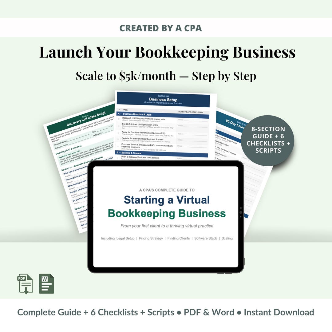 Start a Virtual Bookkeeping Business, 90-day Launch Plan + Client ...