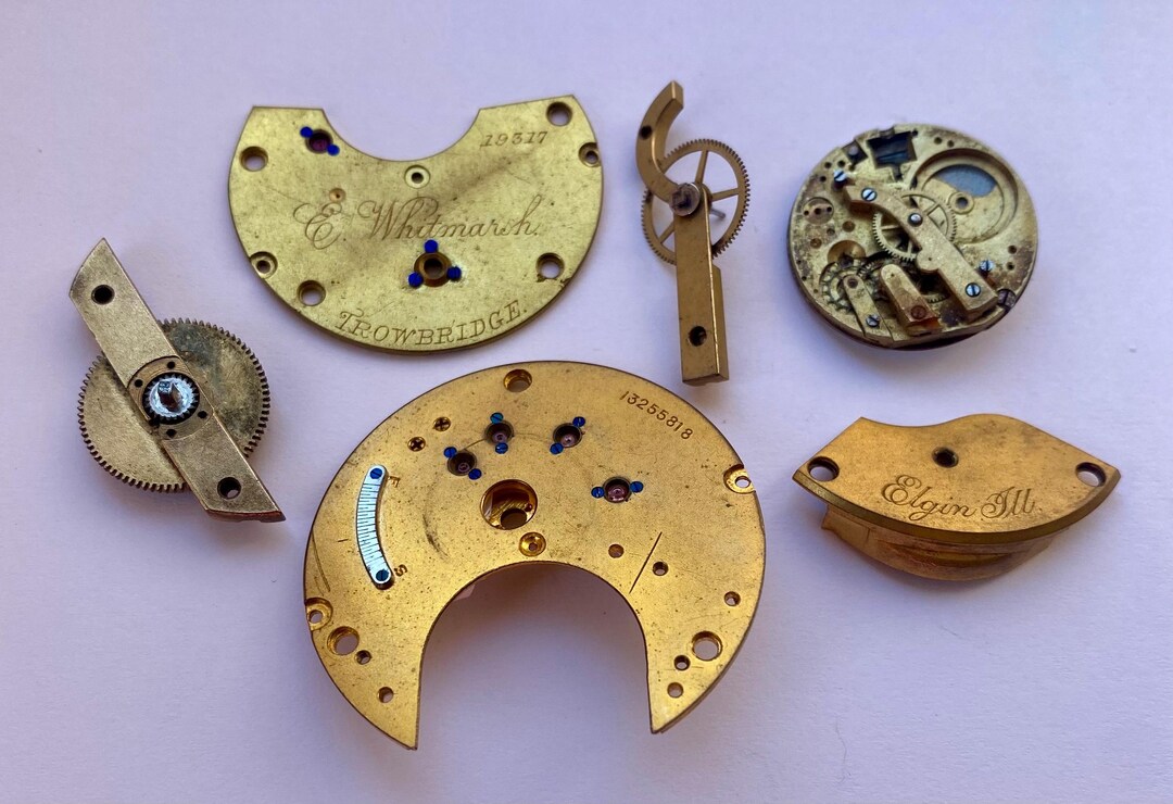 Antique Steampunk Gold-tone Pocket Watch Parts LOT, Gears, Altered Art ...
