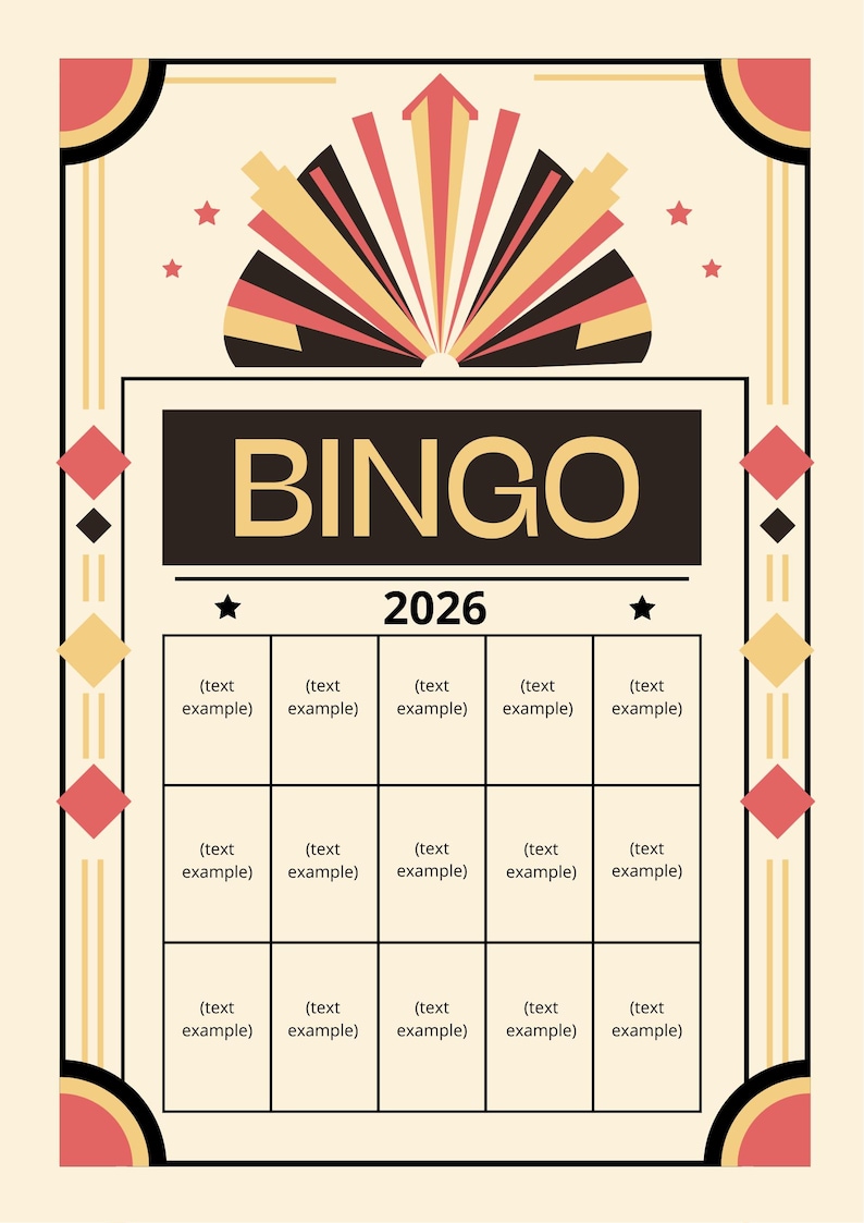 Bingo Card 2026 - Digital Stylish Design to Make Your Own! - Etsy UK
