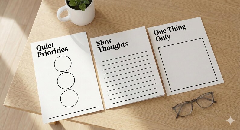 Daily Calm Pages – Minimal Printable Worksheets for Gentle Focus, Quiet ...