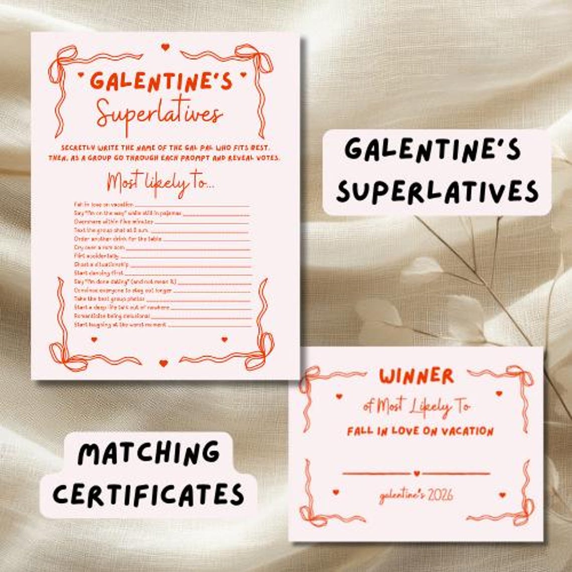 Galentine’s Day Superlatives Game 15 Modern Most Likely to Awards With ...
