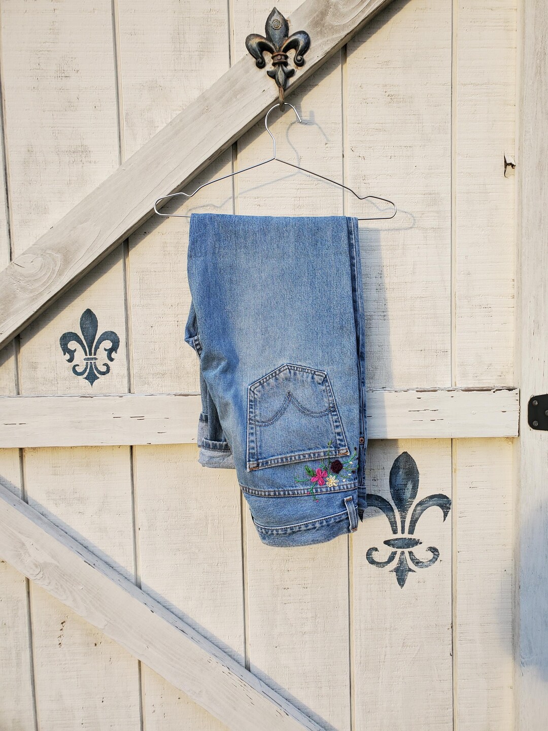 Hippie Jeans, Boho Vintage Levi's, Denim Jeans Embroidered - Etsy