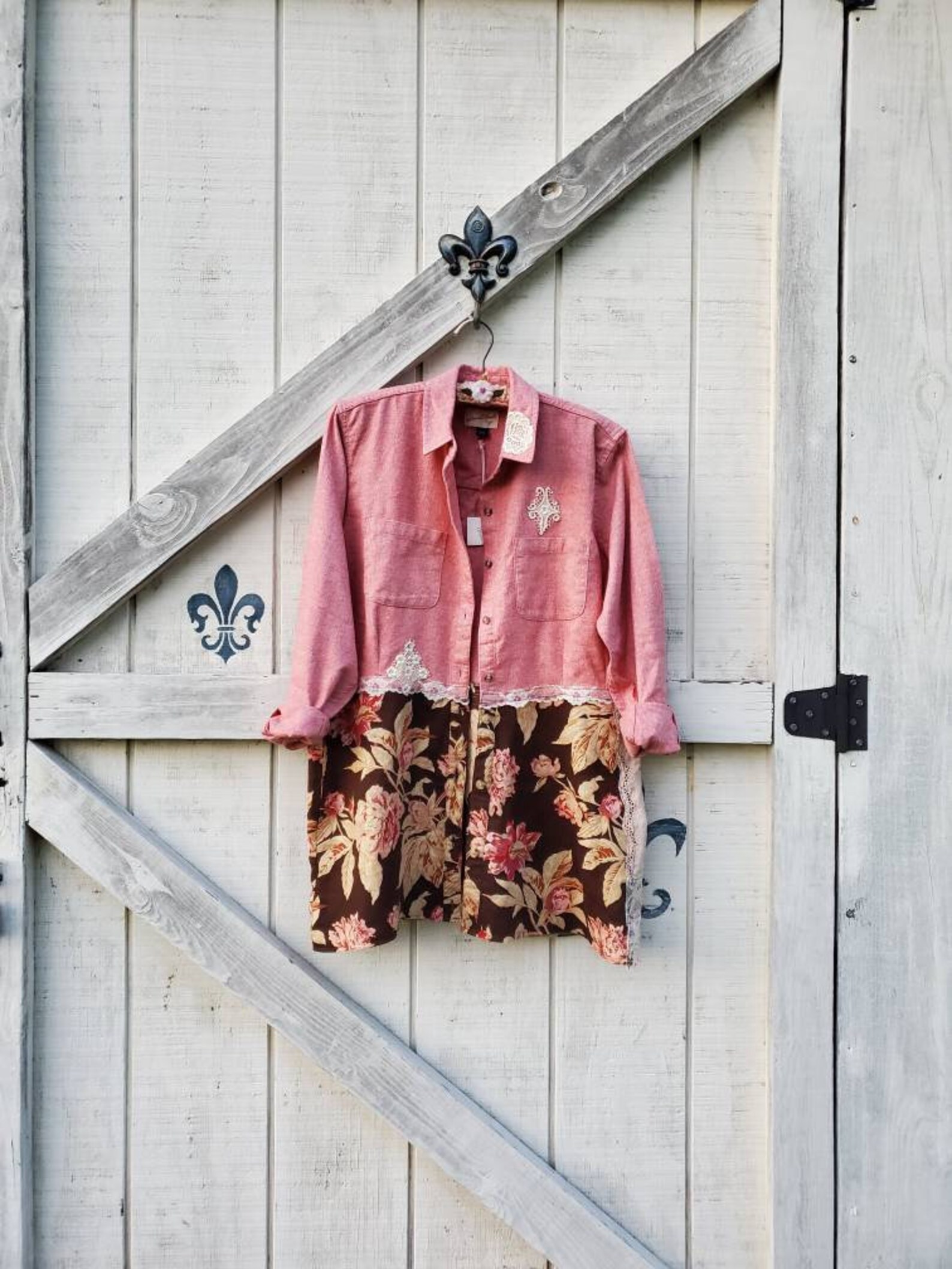 M-L Boho Duster Flannel Jacket Peach Flannel Duster by Shaby - Etsy