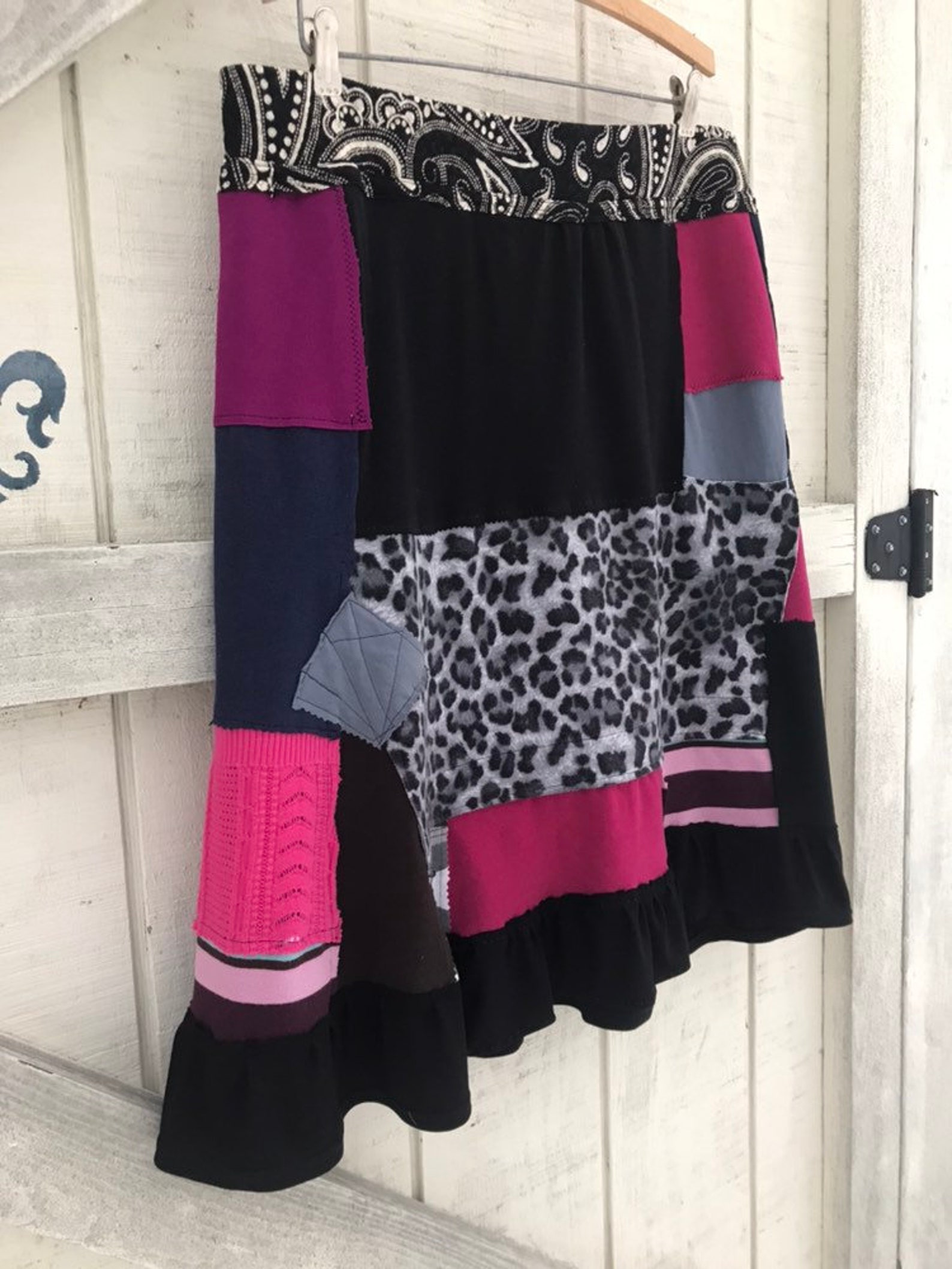 XL Hippie Rustic Knit Skirt - Etsy