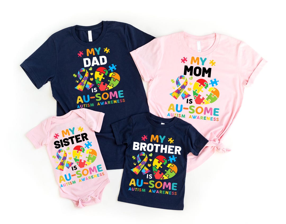 Autism Awareness Matching Shirts, Puzzle Piece Family Outfit, Autism ...