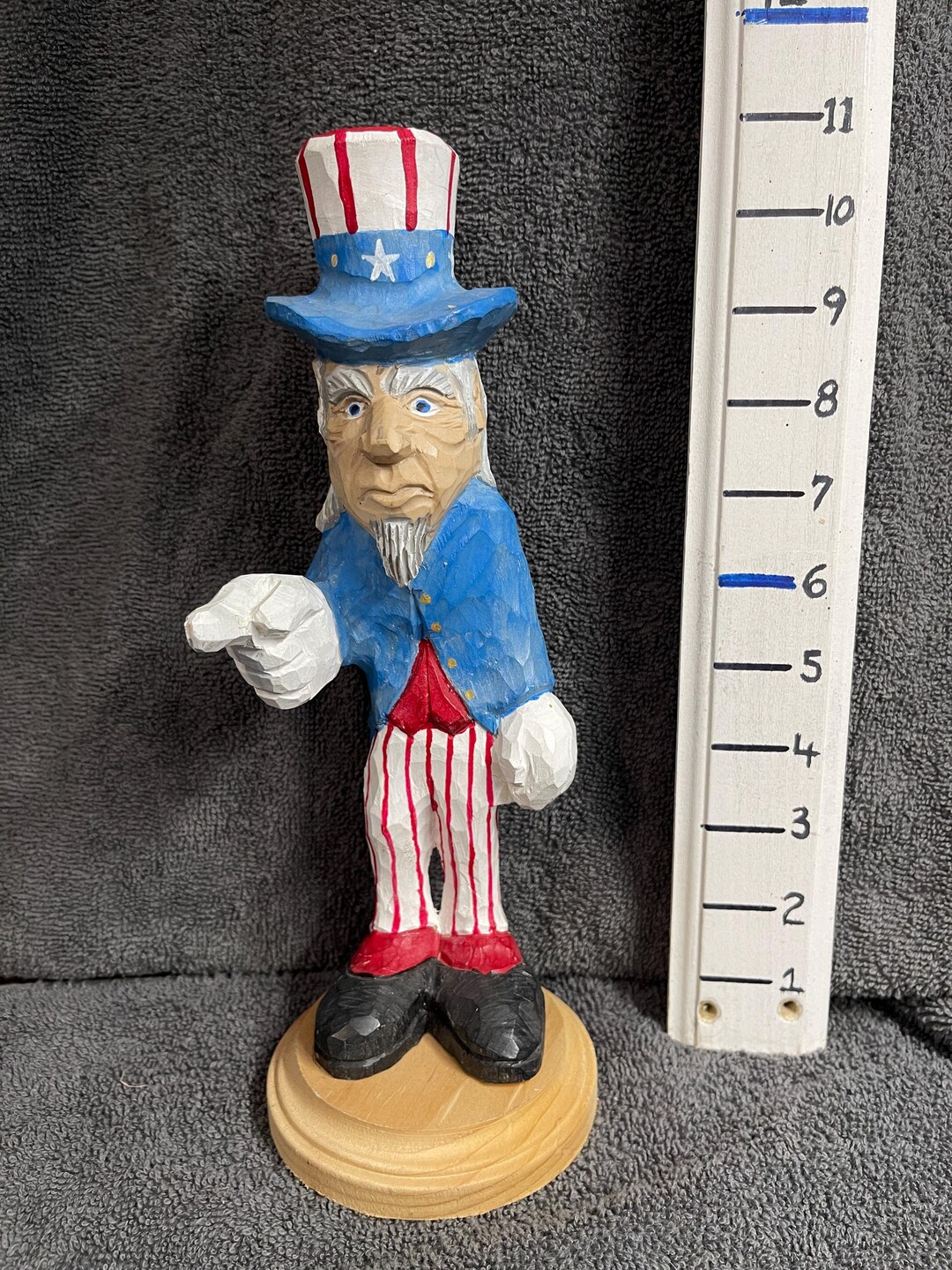 Uncle Sam Wooden Sculpture Hand Carved Using Knife and Chisels, Hand ...