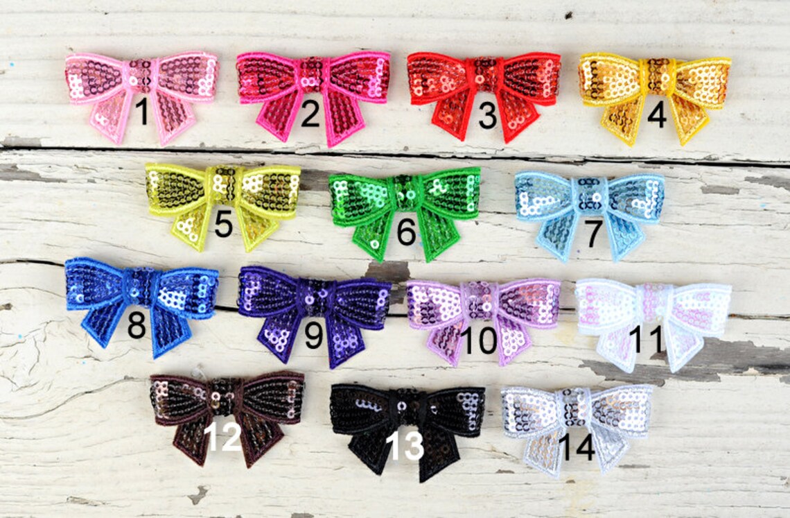 Sequin Bows Wholesale Sequin Bows Set of 10 You Pick - Etsy