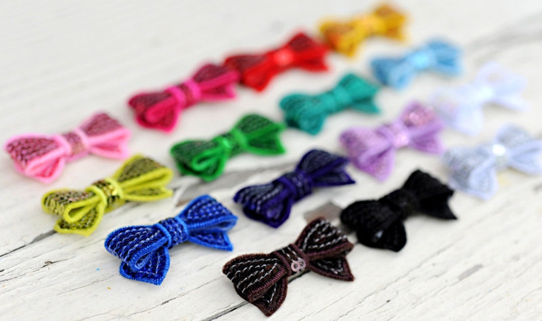 RANDOM MIX - Mini Sequin Bows - Wholesale Sequin Bows - Set of 10 - 1.5 ...
