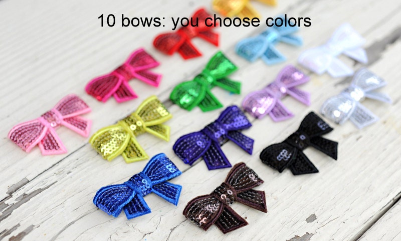 Sequin Bows - Wholesale Sequin Bows - Set of 10 - You Pick Your Colors ...