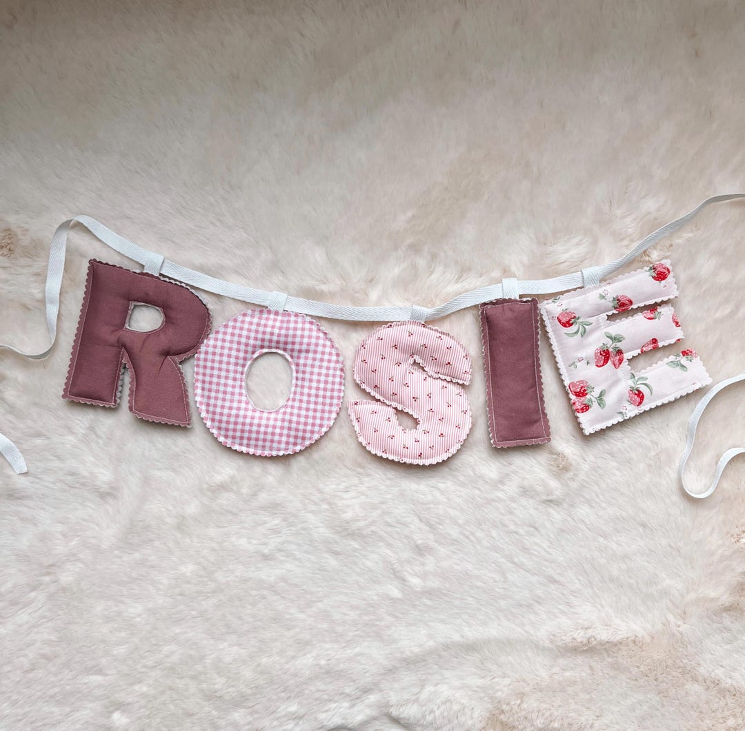 Name Banners - Quilted Name Banner - Fabric Name Banner - Personalized ...