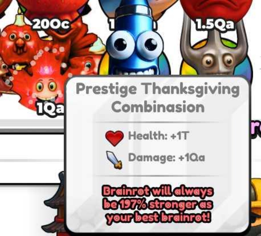 Brainrot Evolution - Secret Prestige Thanksgiving Conbinasion - Etsy