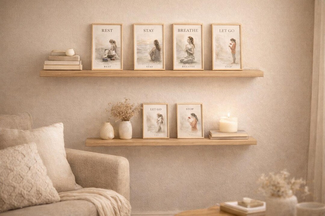 Printable Reflection Wall Art. Set of 5 Stop, Rest, Stay, Breathe ...