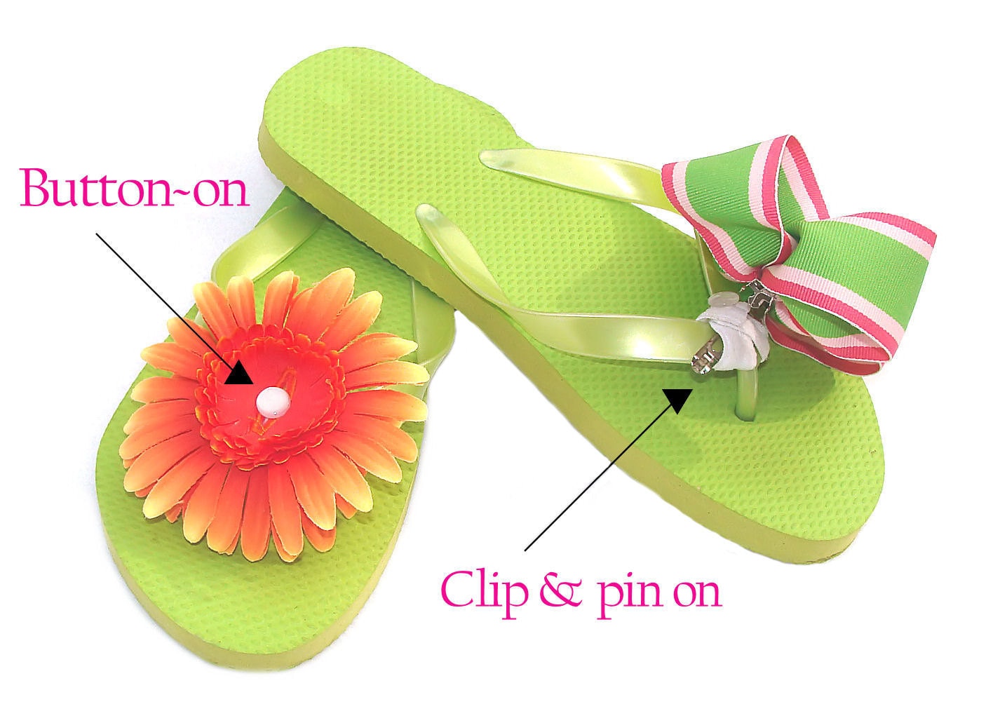 New Accessory Connectz® Interchangeable Flip Flop Bows Clips Headbands ...