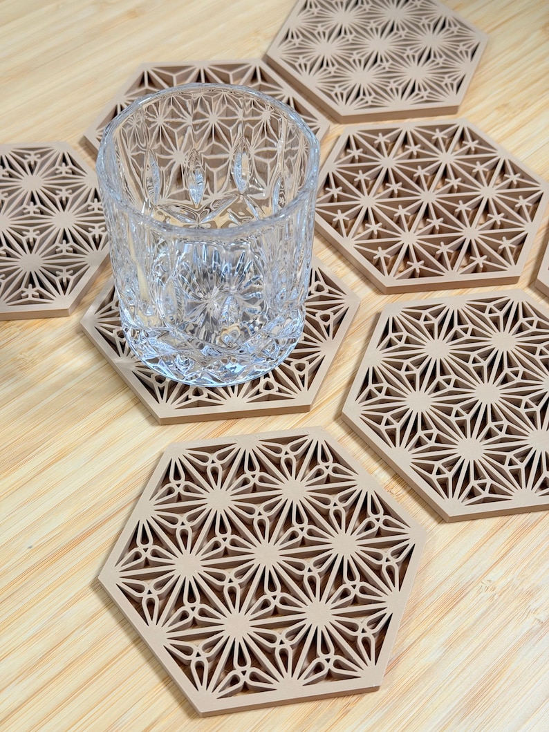 All Models / Coasters / Kumiko Coasters – Japanese Pattern – Japandi ...